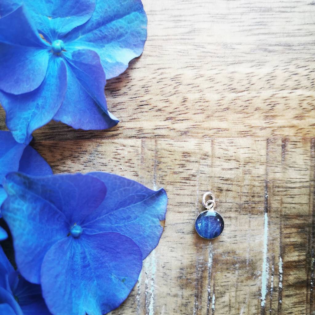 Blue Hydrangea Charm ~ Sterling Silver or Gold-Filled – Birch Artisan ...