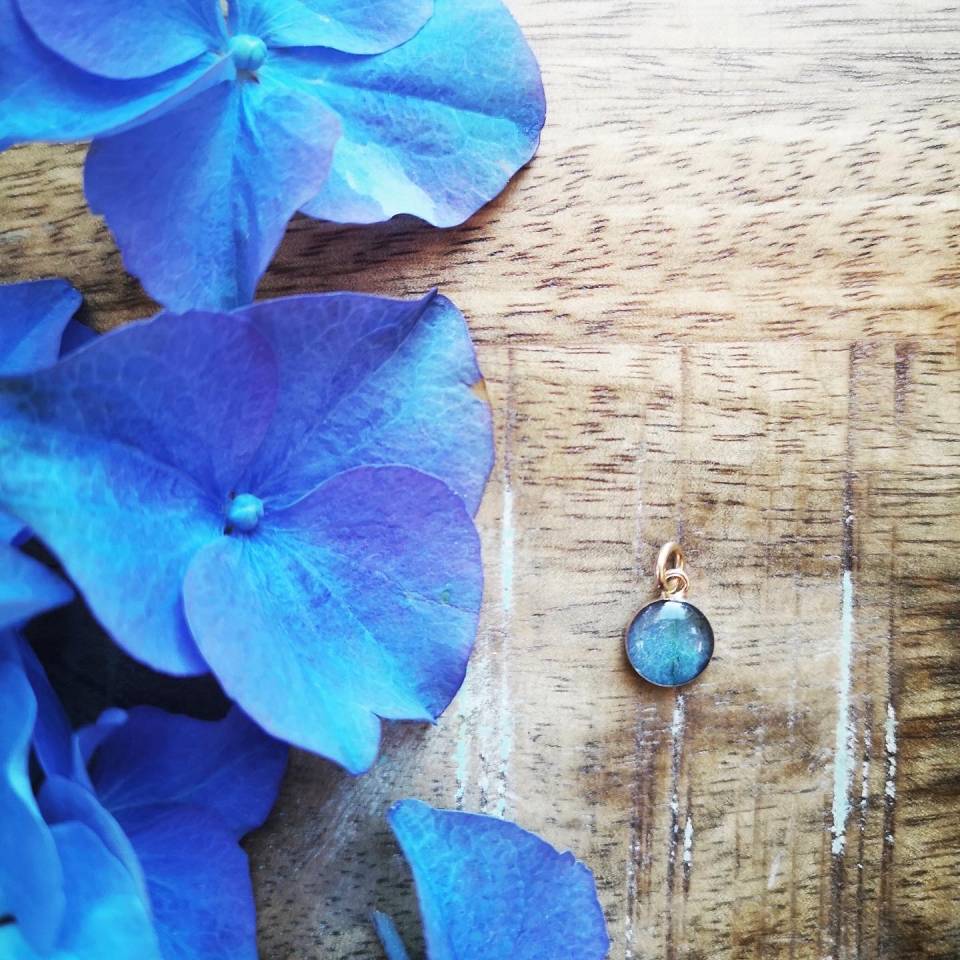 Blue Hydrangea Charm ~ Sterling Silver or Gold-Filled – Birch Artisan ...